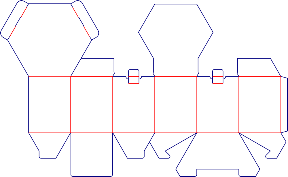 Polygonal box dielines - Pacdora